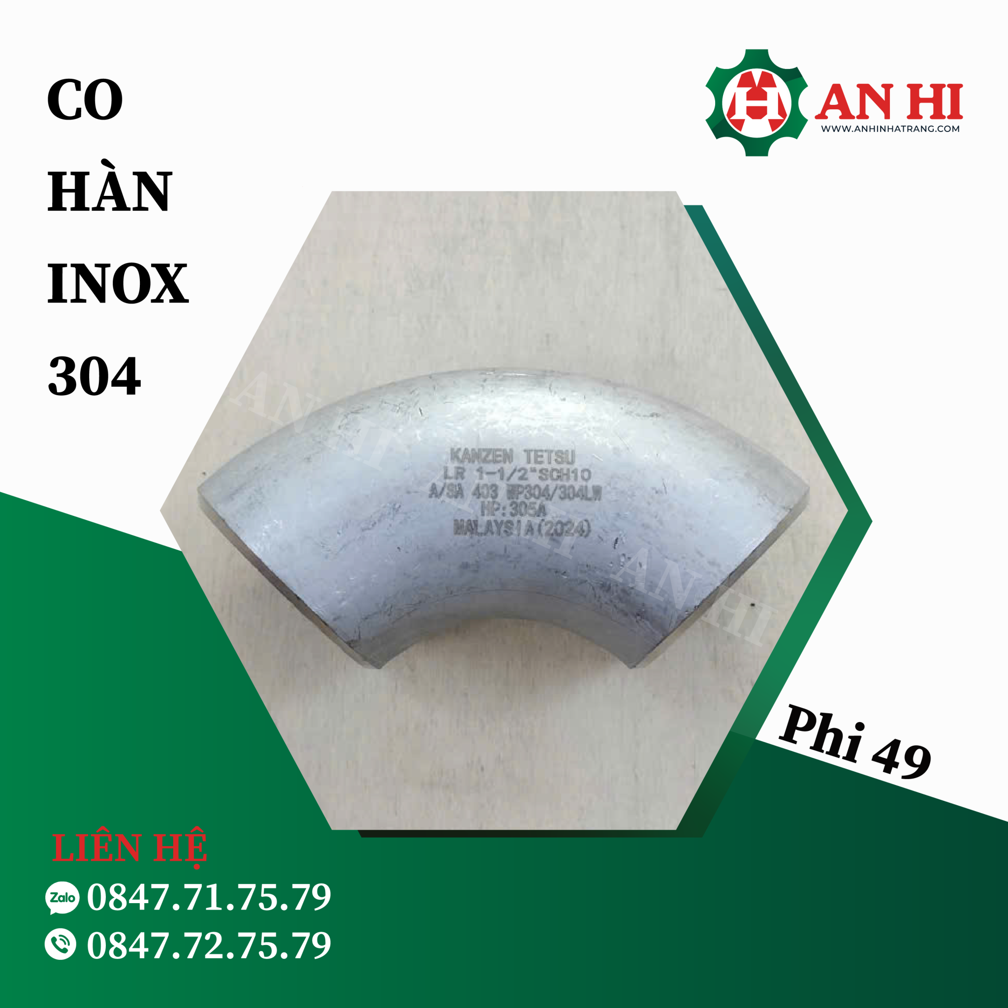 CO HÀN INOX 304 PHI 49 - An Hi